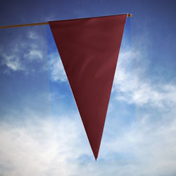 Red Single Pennant with Pole Hem (2ft 3 in x 5 ft1 in) | FlagandBanner.com