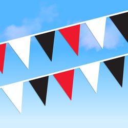 Red/White/Black String Pennants | FlagandBanner.com