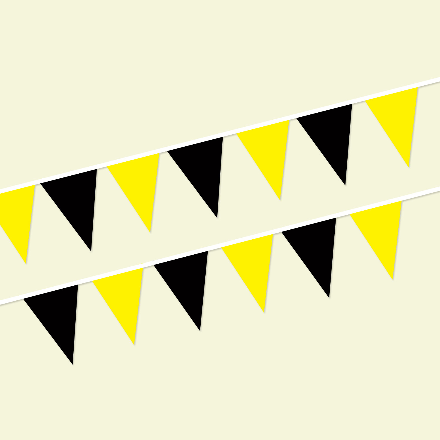 Yellow/Black Heavy Duty String Large Pennants | FlagandBanner.com