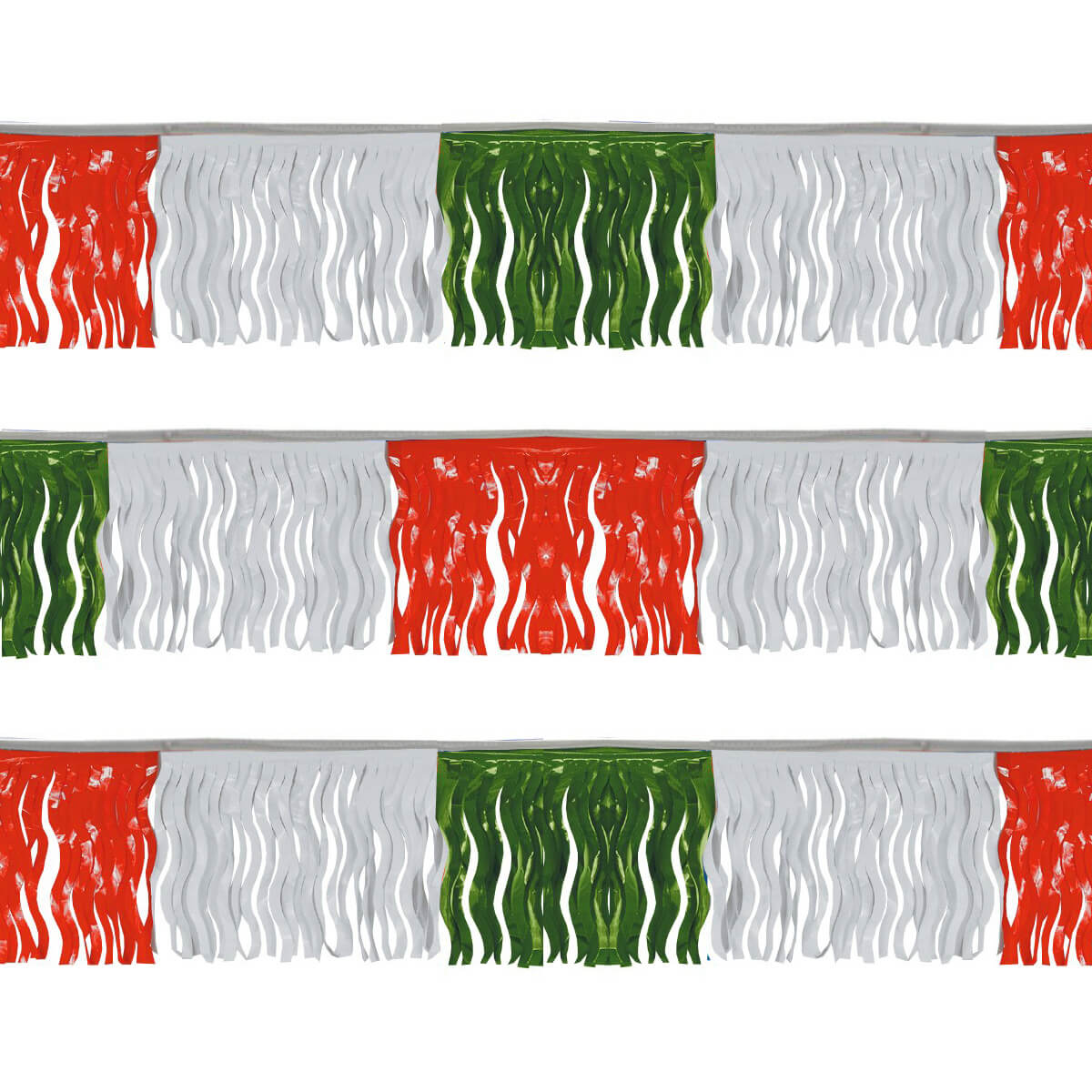 Red/White/Green Fiesta Fringe String Pennants | FlagandBanner.com