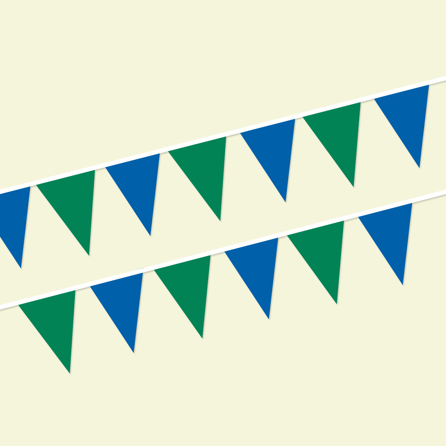Blue and Green Heavy Duty String Pennants | FlagandBanner.com