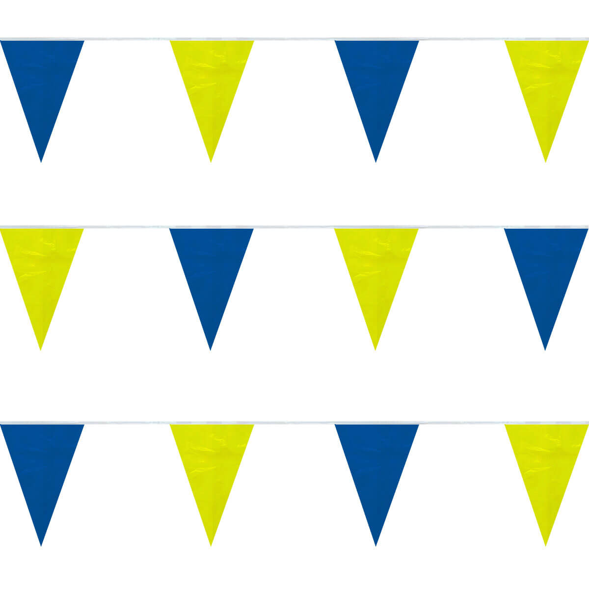 Blue/Yellow String Pennants | FlagandBanner.com