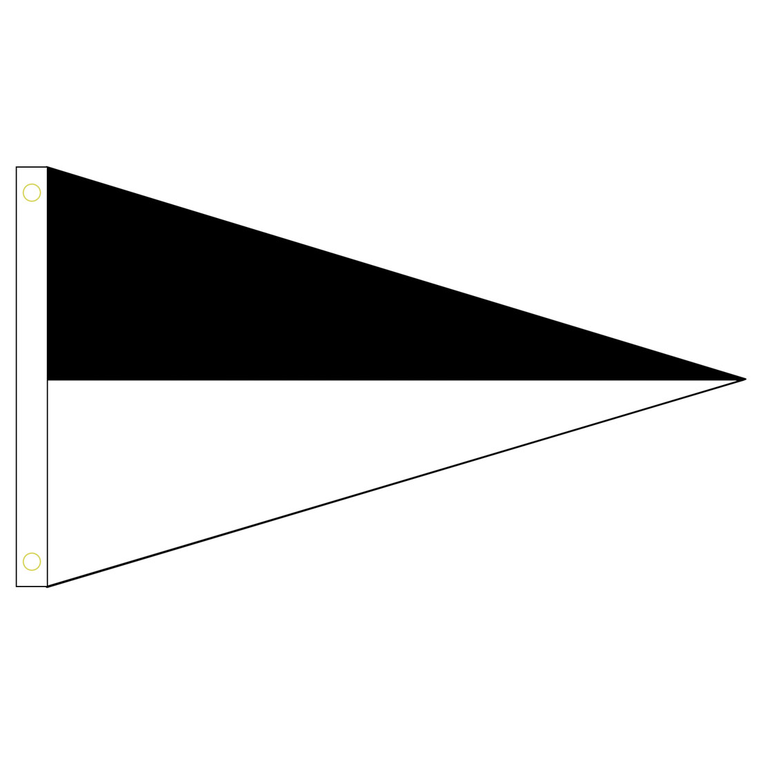 Black White Bi-color Single Pennant (3 ft x 5 ft) Nylon | FlagandBanner.com