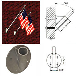 30 degree Angle Outrigger Flagpoles | FlagandBanner.com