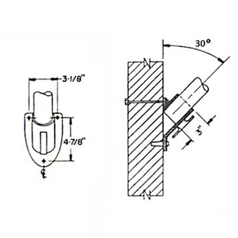 Straight Shaft Outrigger Anodized Aluminum Flagpole with Shield Bracket ...