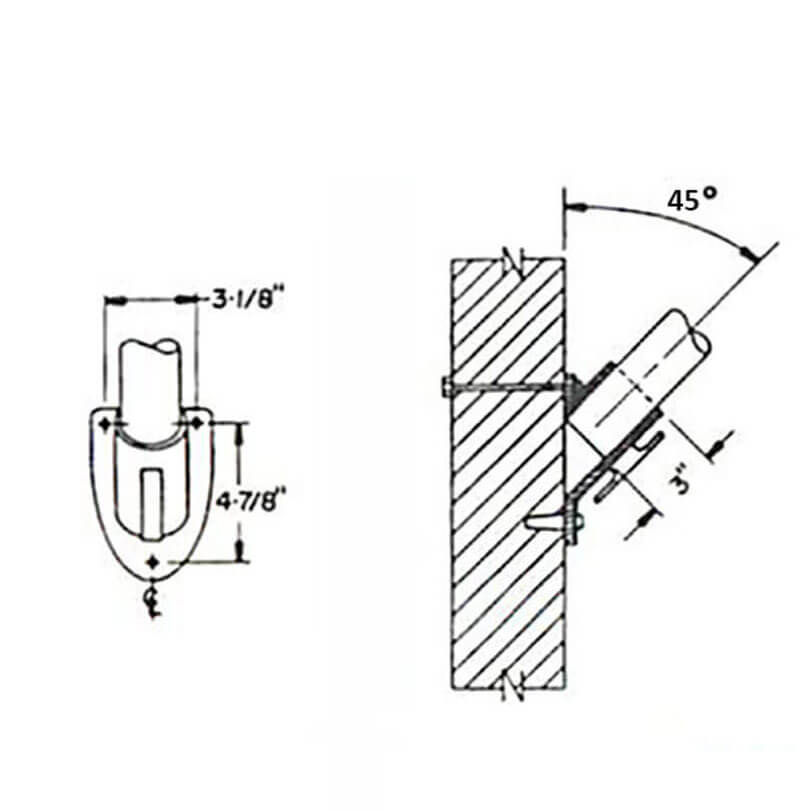 Straight Shaft Outrigger Anodized Aluminum Flagpole with Shield Bracket ...