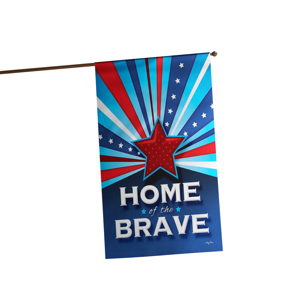 Home of the Brave House Flag (28 in. x 40 in.) | FlagandBanner.com