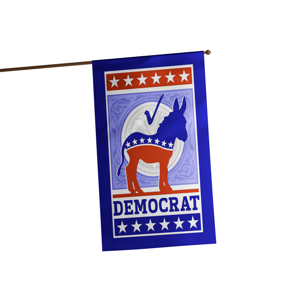 Vote Democrat House Flag (28 in. x 40 in.) | FlagandBanner.com
