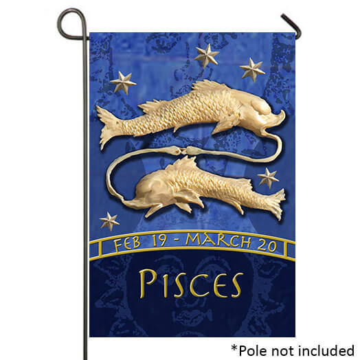 Pisces Zodiac Garden Banner (12-1/2 in x 18 in) | FlagandBanner.com