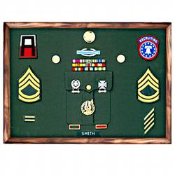 Walnut Rectangular military awards frame with pocket | FlagandBanner.com