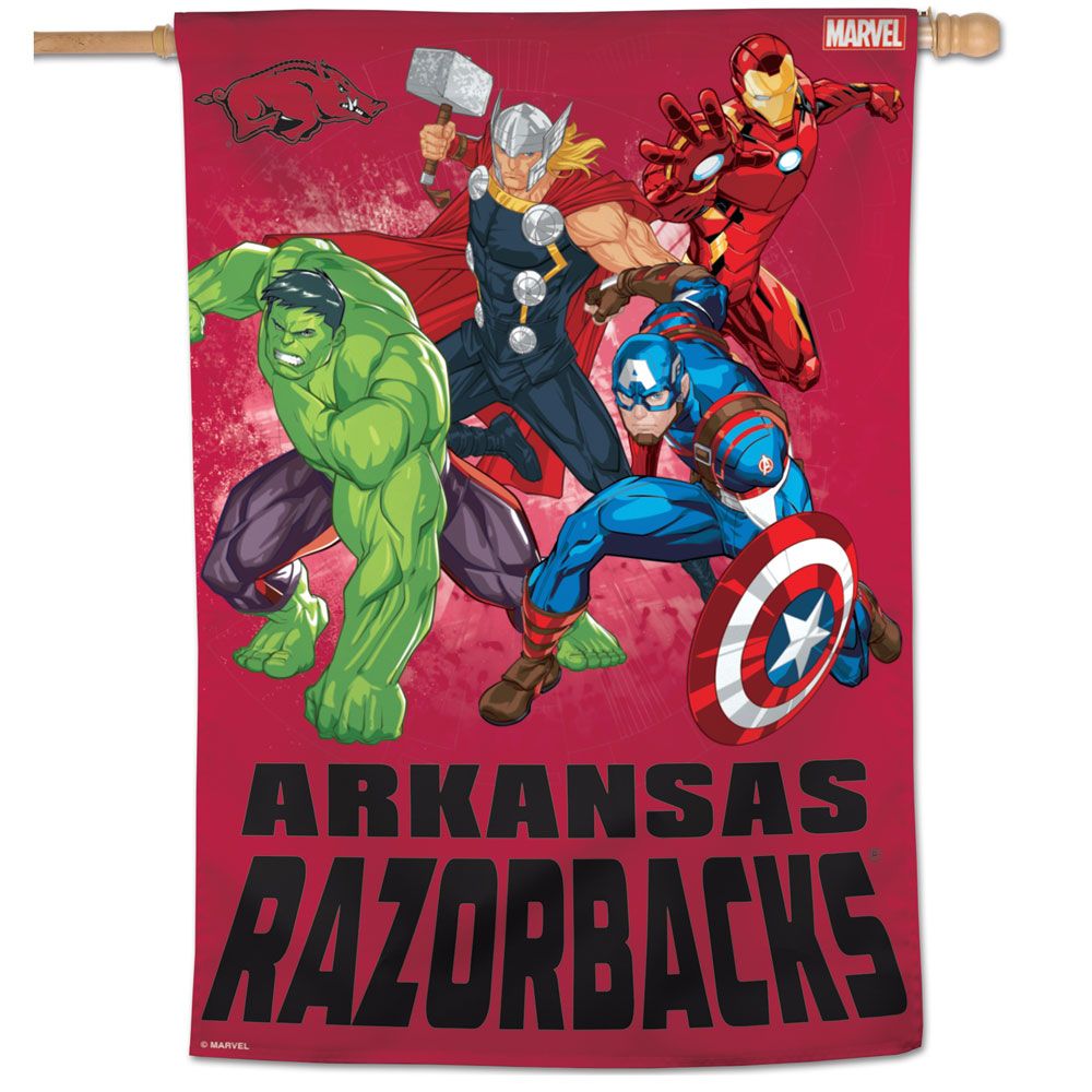 Razorbacks Marvel House Flag (28 in. x 40 in.) | FlagandBanner.com