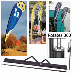 Portable 13 ft Aluminum Pole and Spike for Blade/Wave/Teardrop Banners ...