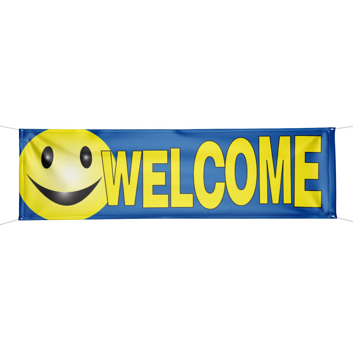 Welcome Smiley Face Banner | FlagandBanner.com