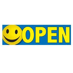 Open Smiley Face Banner | FlagandBanner.com