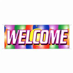 Party Balloons Welcome Banner | FlagandBanner.com