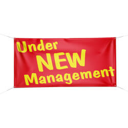 Under New Management Banner, DBANNG5M | FlagandBanner.com