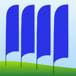 Royal Blue Wave Banner, 12 ft | FlagandBanner.com