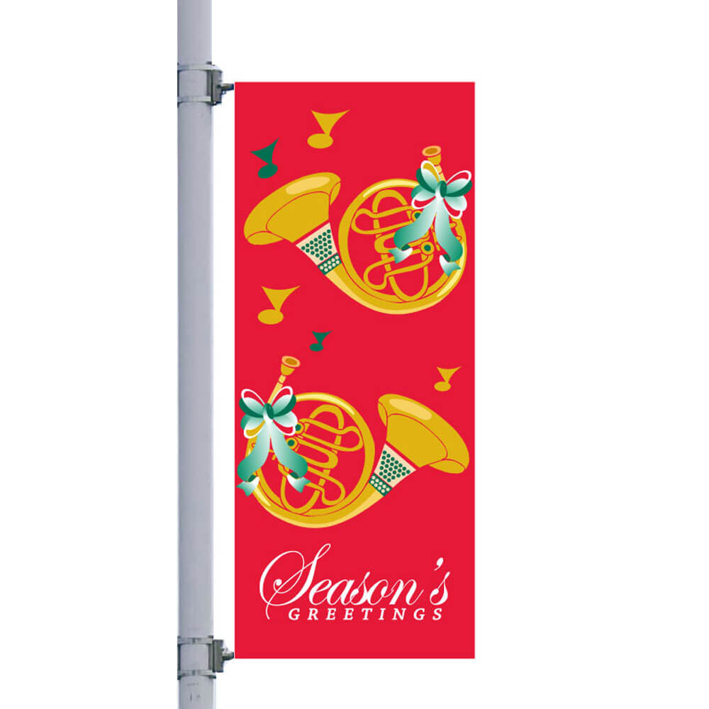 French Horns Street Pole Banner, FBPP0000010469 | FlagandBanner.com