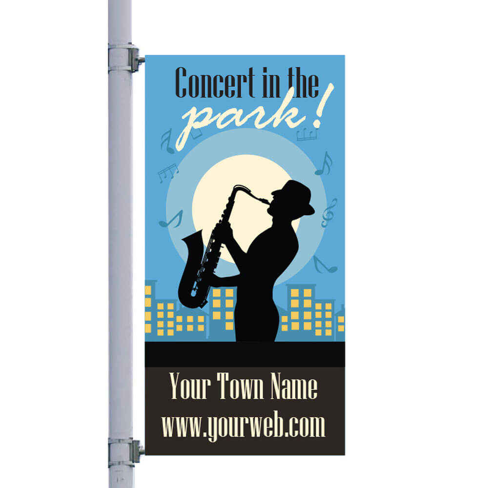 Saxophone Street Pole Banner | FlagandBanner.com