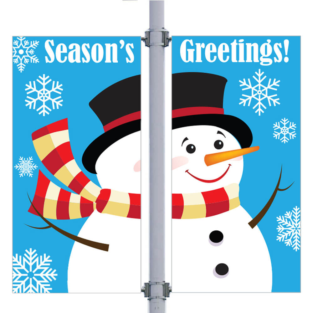 Frosty Double Street Pole Banner | FlagandBanner.com