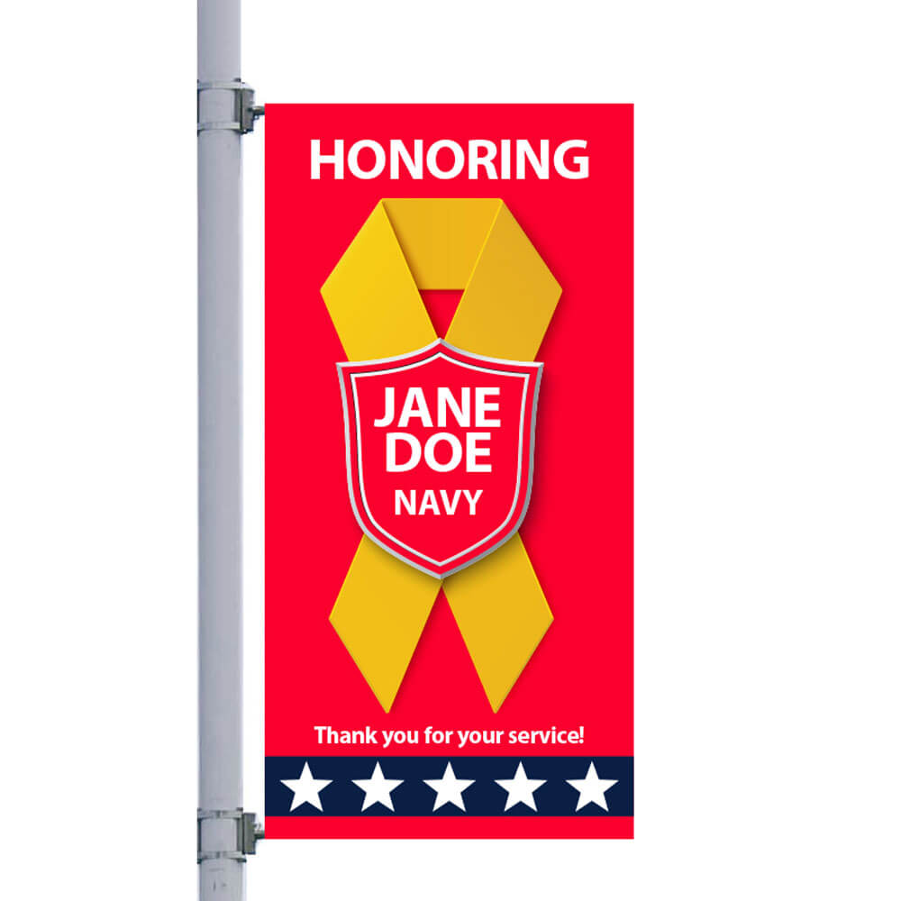 Red Honors Street Pole Banner | FlagandBanner.com