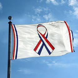 Red White and Blue Ribbon Flag | FlagandBanner.com