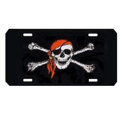 Skull License Plate with Red Bandana | FlagandBanner.com