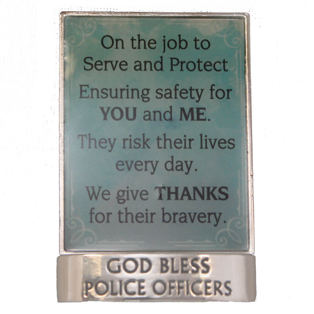 God Bless Police Officers Mini Plaque | FlagandBanner.com