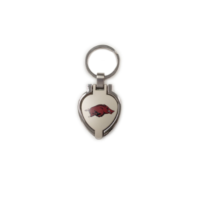 Arkansas Razorbacks Heart Locket Keychain | FlagandBanner.com