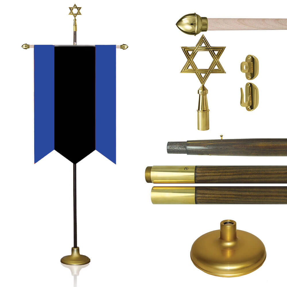 Gonfalon Ceremonial Banner Pole Kit with Star of David Ornament ...