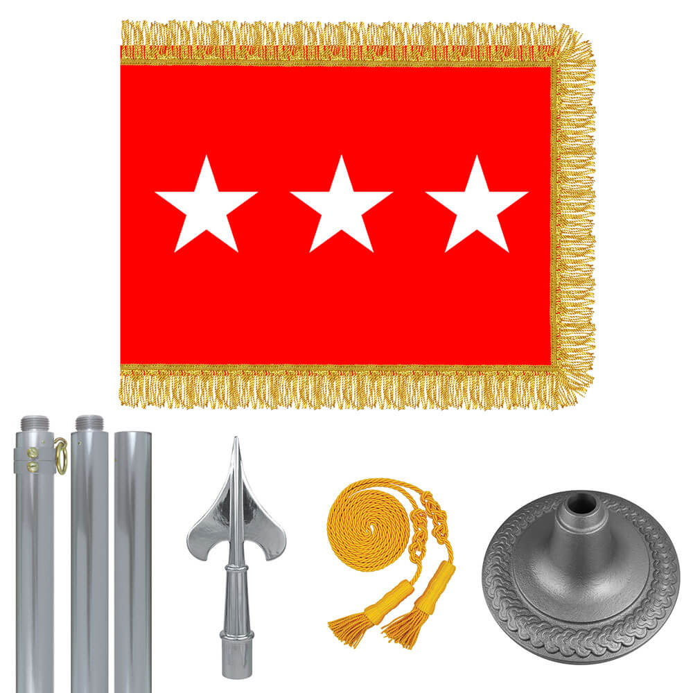 Chrome Army Lt. General Flag Kit | FlagandBanner.com