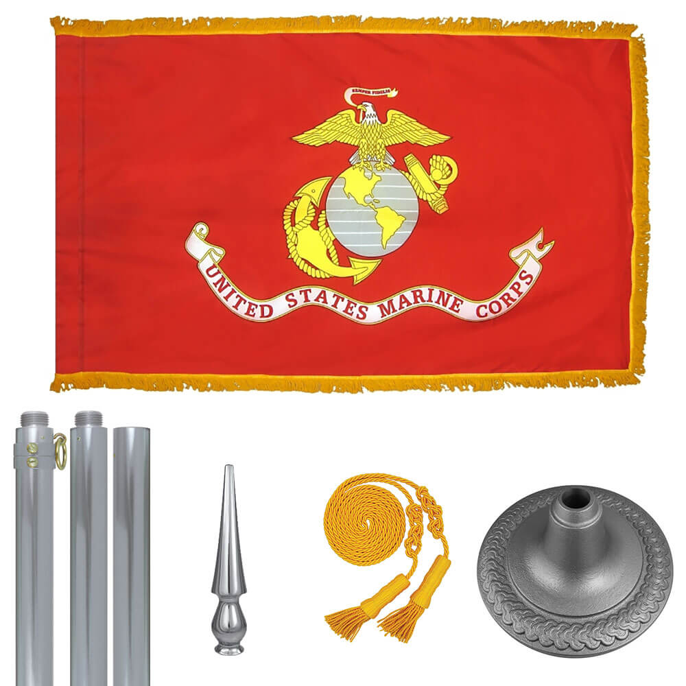 Chrome Marine Corps Flag Kit | FlagandBanner.com