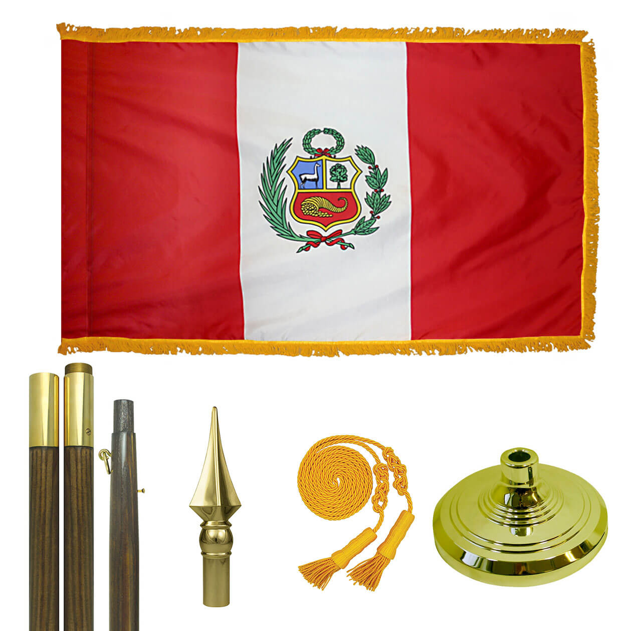 Standard Republic of Peru Government Flag Kit | FlagandBanner.com