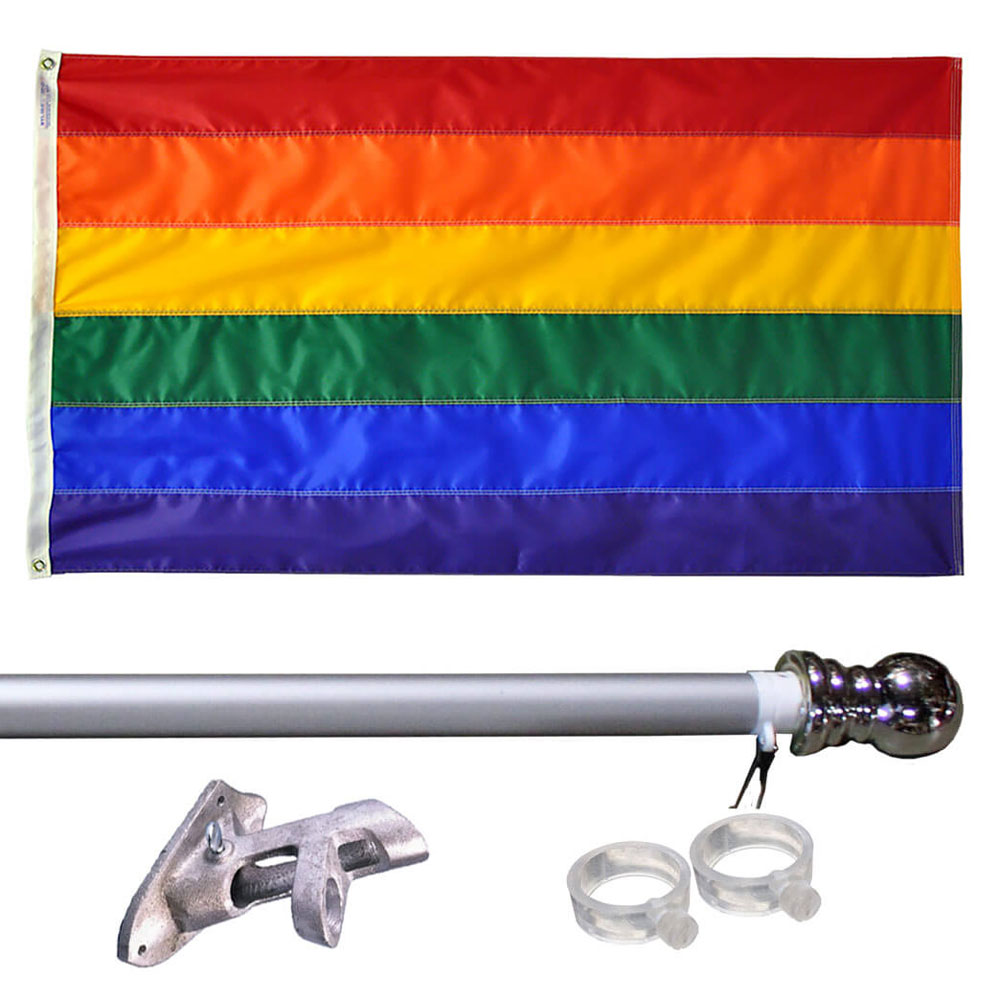 Rainbow Pride Tangle Free Flagpole Kit | FlagandBanner