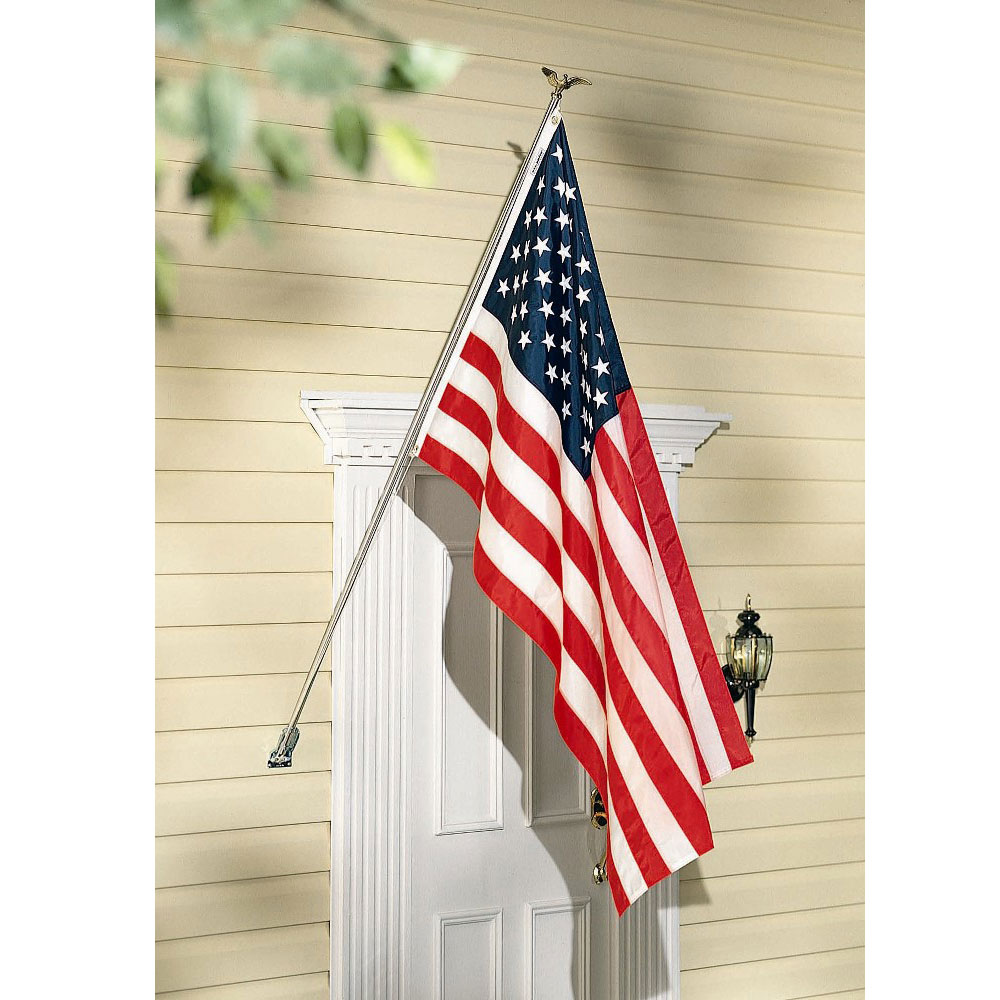 American Flag House Mounted Flagpole Set | FlagandBanner.com