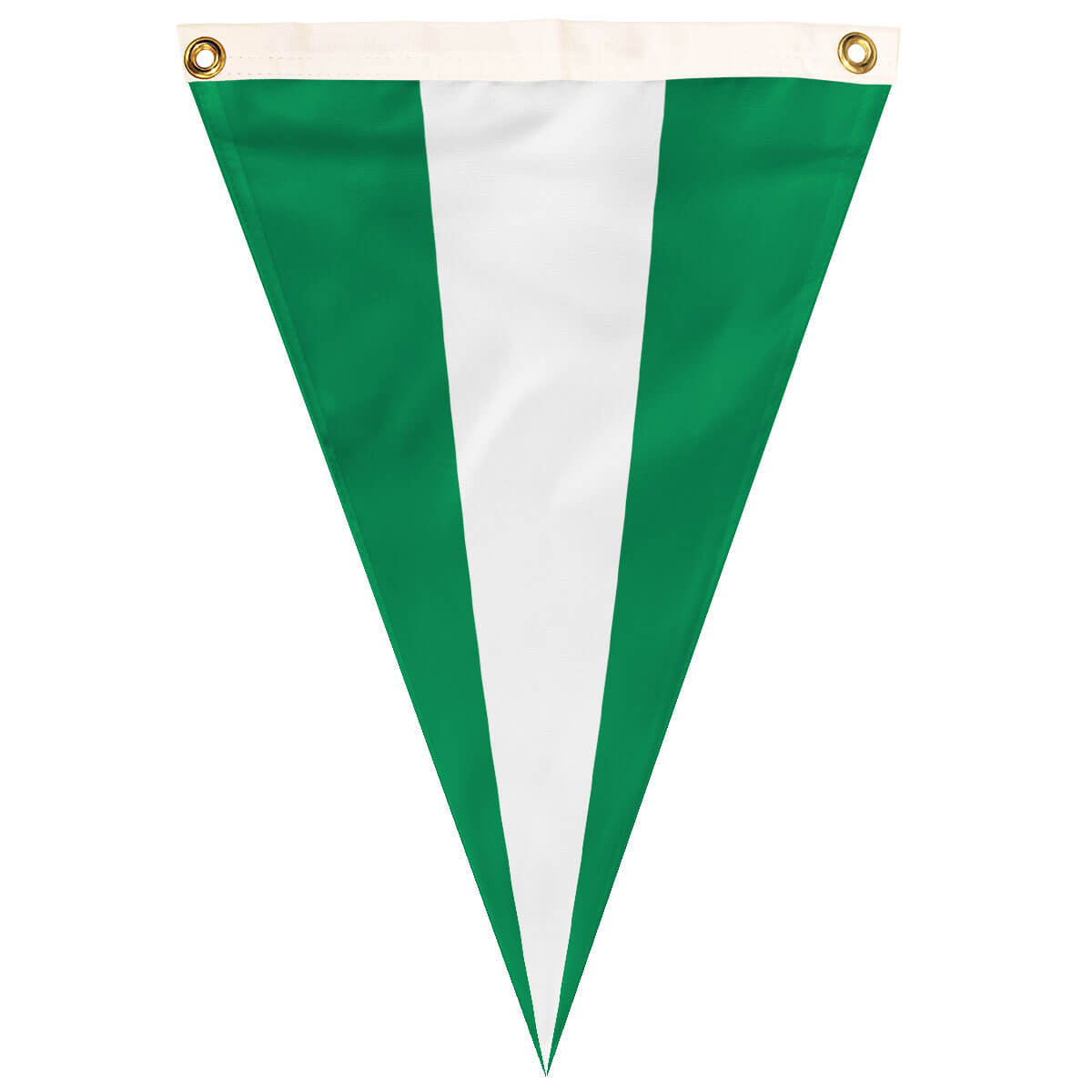 Nylon Green-White-Green Tri-color Single Pennant | FlagandBanner.com