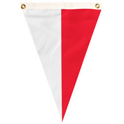 Red White Bi-color Single Pennant | FlagandBanner.com