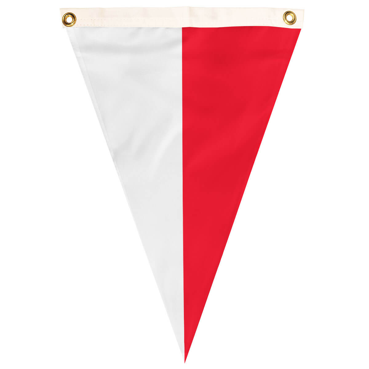 Nylon Red-White Bi-color Single Pennant | FlagandBanner.com