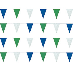 Green/White/Blue String Pennants | FlagandBanner.com