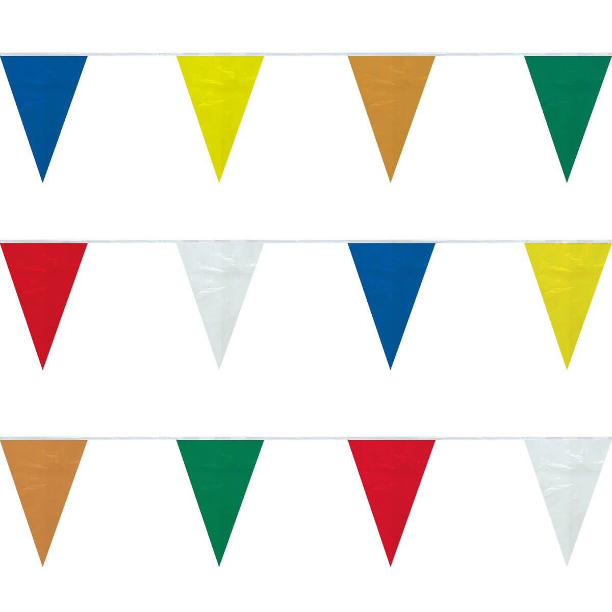 Polyethylene Assorted Colors String Pennants | FlagandBanner.com