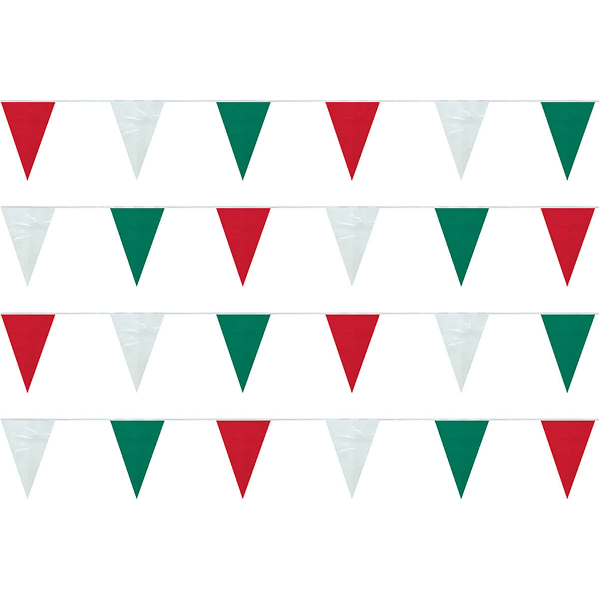 Red/White/Green Heavy Duty String Large Pennants | FlagandBanner.com
