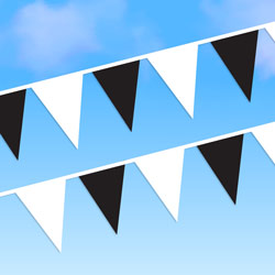 Black/White Heavy Duty String Pennants | FlagandBanner.com