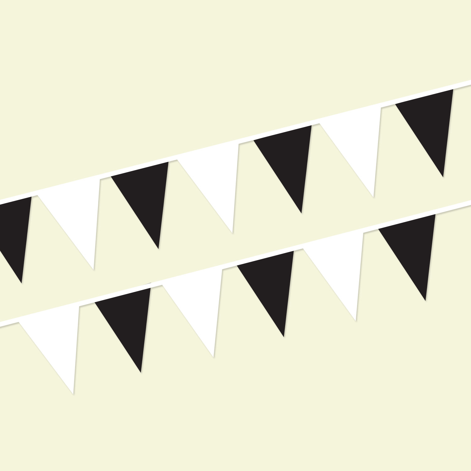 Black/White Heavy Duty String Pennants | FlagandBanner.com