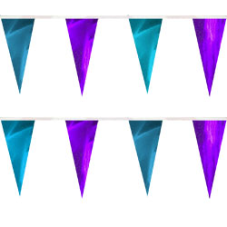 Purple/Turquoise String Pennants | FlagandBanner.com