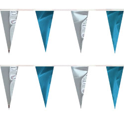 Turquoise/Silver String Pennants | FlagandBanner.com