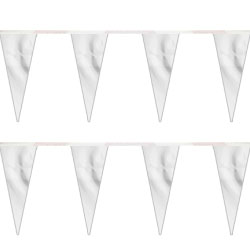 White Heavy Duty String Icicle Pennants | FlagandBanner.com