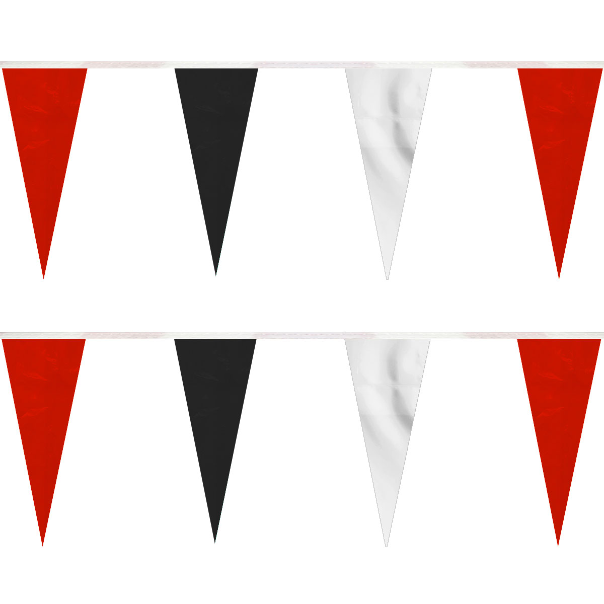 Red/White/Black String Icicle Pennants | FlagandBanner.com