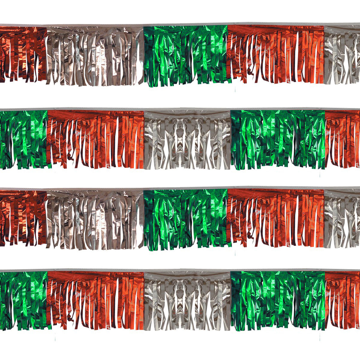 Red/Silver/Green Starburst String Pennants | FlagandBanner.com