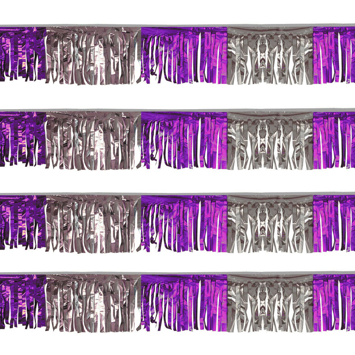 Purple/Silver Starburst String Pennants | FlagandBanner.com