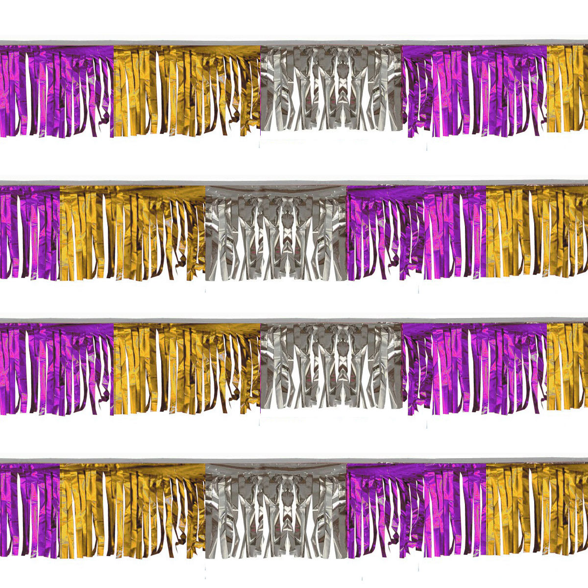 Purple/Orange/Silver Starburst String Pennants | FlagandBanner.com